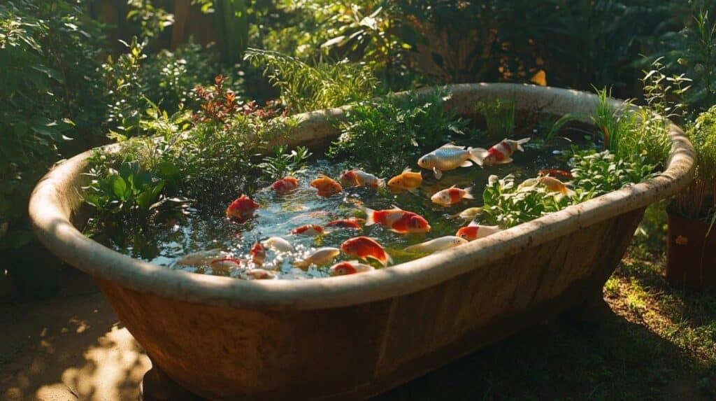 Bassin poissons : ma baignoire recyclée géniale